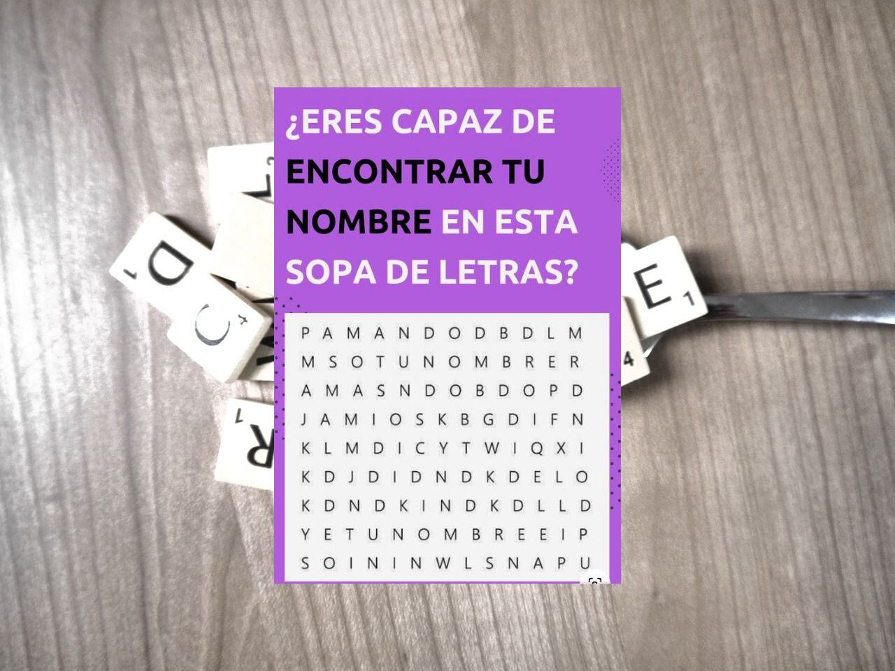 Desafío Visual - Encuentra tu nombre en esta Sopa de Letras | Noticias ...