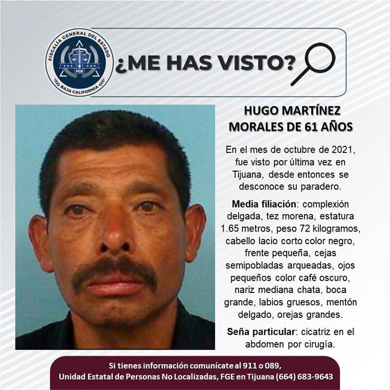 Buscan a Hugo Martínez Morales de 61 años | Noticias de Tijuana | El ...